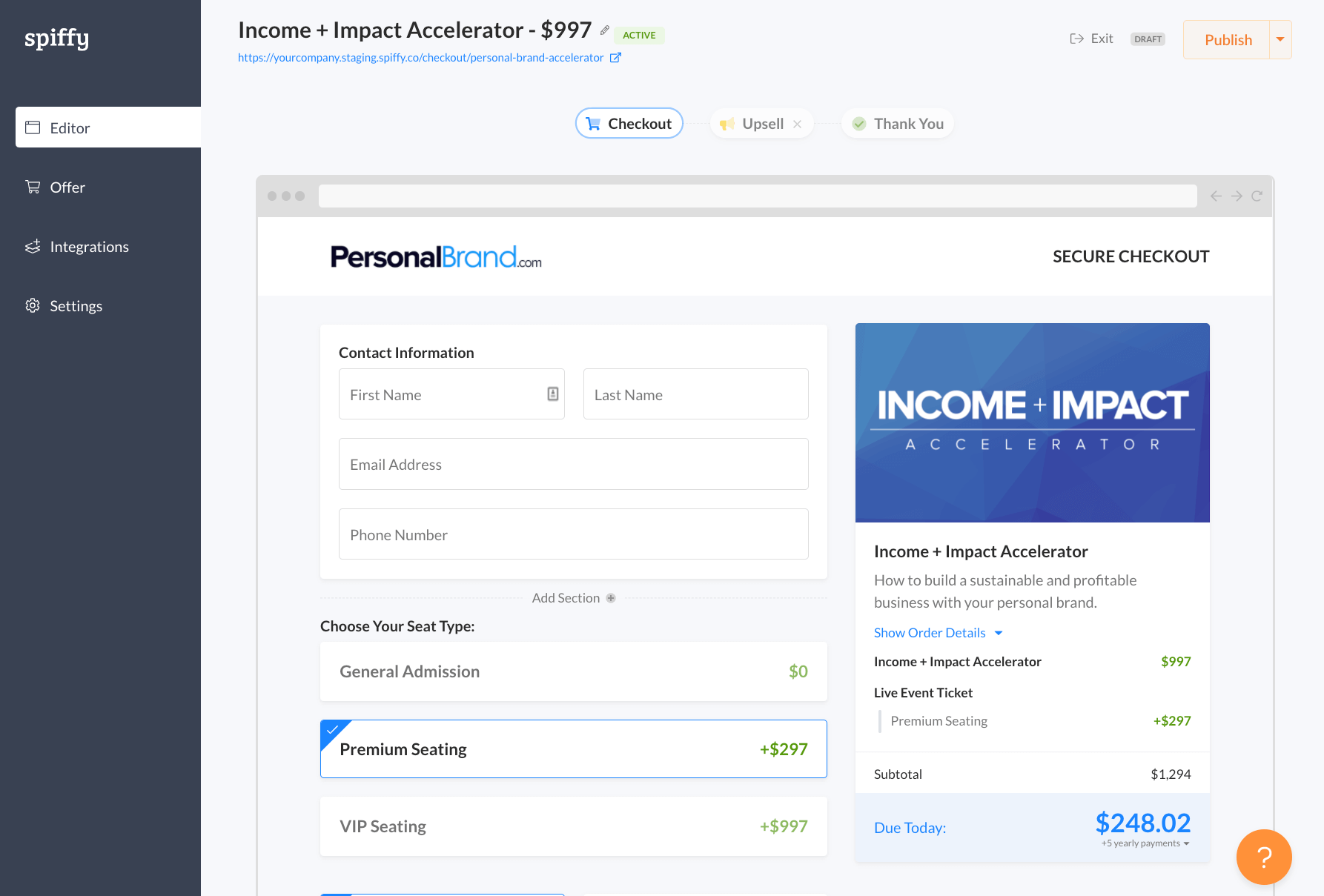 Checkout Pages for ActiveCampaign | Spiffy Checkouts